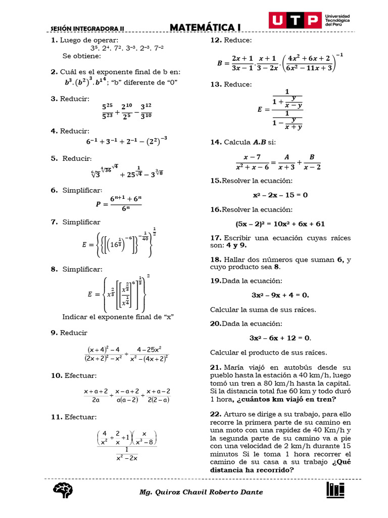 Sesion Integ II - Mat. I - 26362 | PDF