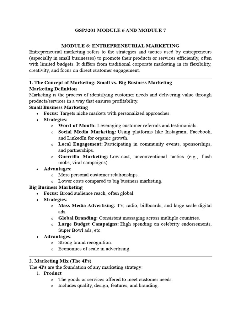 Gsp3201 Module 6 and Module 7 | PDF | Intellectual Property | Marketing