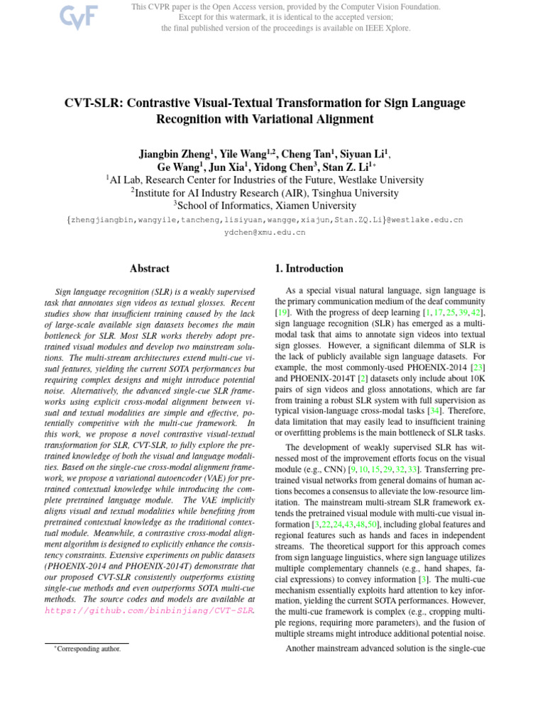 CVT-SLR - Contrastive Visual-Textual Transformation For Sign Language ...