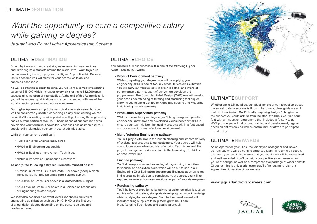 JLR Leaflet v2 20.3.12 Higherapp | PDF | Apprenticeship | Academic Degree