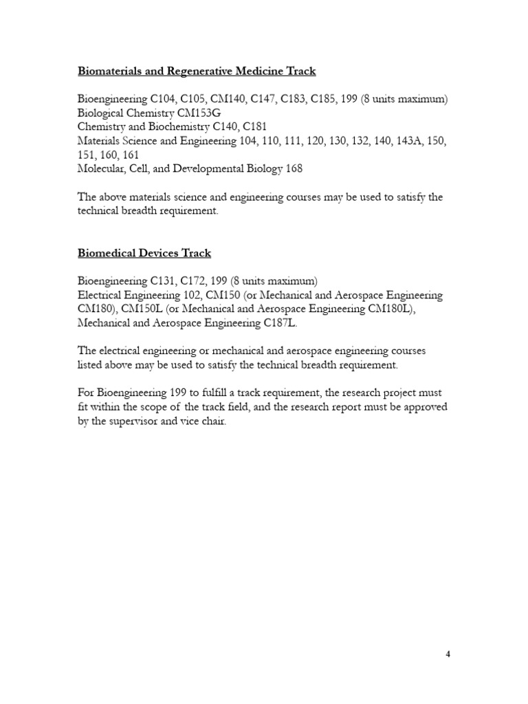 UCLA Engineering Technical Breadth Tracks | PDF