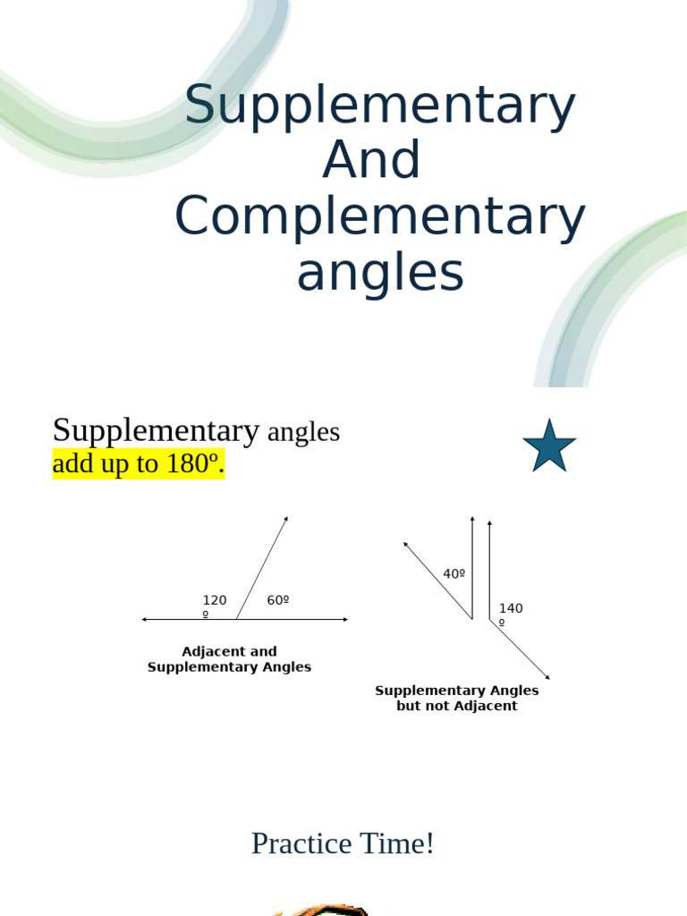 Understanding Supplementary and Complementary Angles | PDF