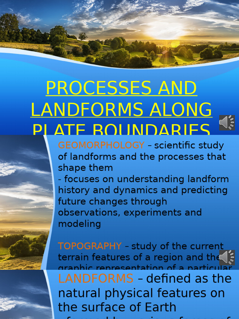 Slideshow Processes and Landforms Along Plate Boundaries | PDF ...