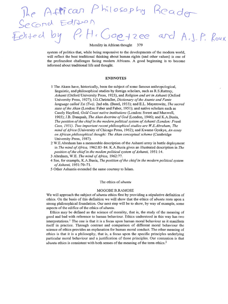 Mogobe B. Ramose On Ubuntu | PDF
