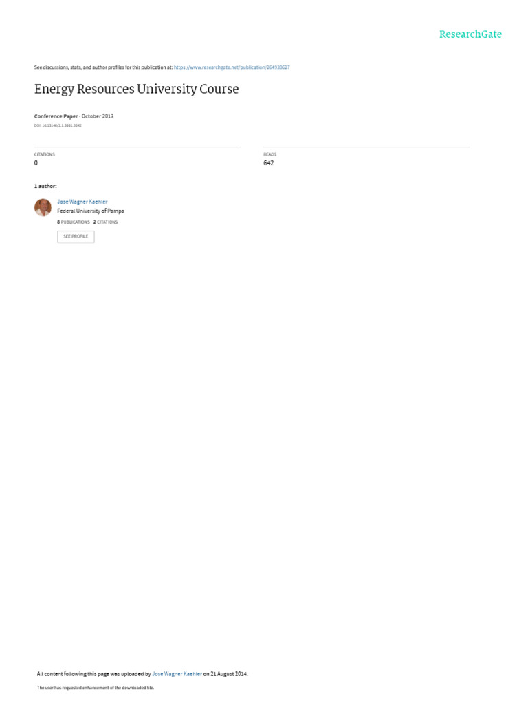 Energy Resources University Course | PDF | Wind Power | Electricity Generation