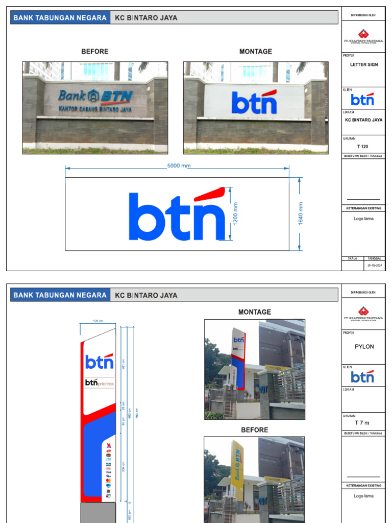 Montage Letter, Pylon, Wall Sign BTN - KC BINTARO JAYA (Rev) | PDF