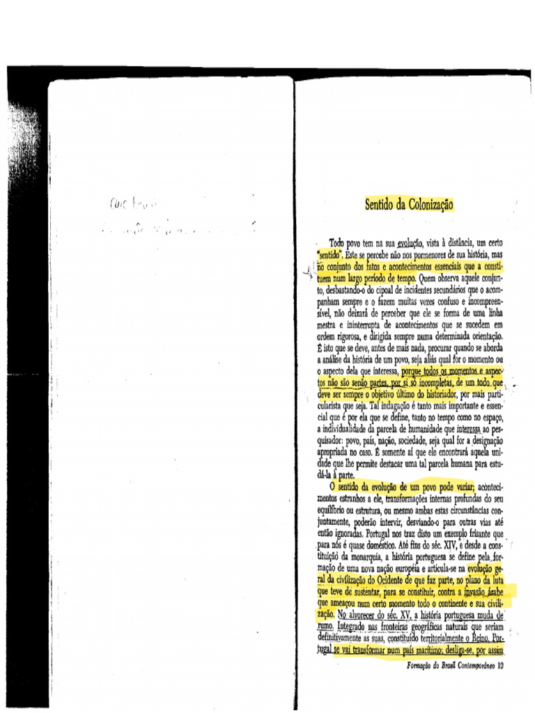 PRADO JR, Caio. Sentido - Colonizacao - Caio Prado Junior | PDF