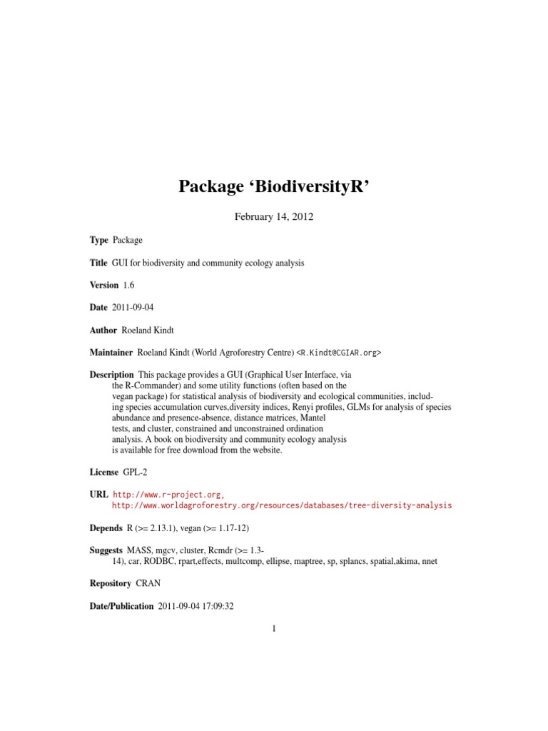 Biodiversity R | PDF | Regression Analysis | Parameter (Computer ...