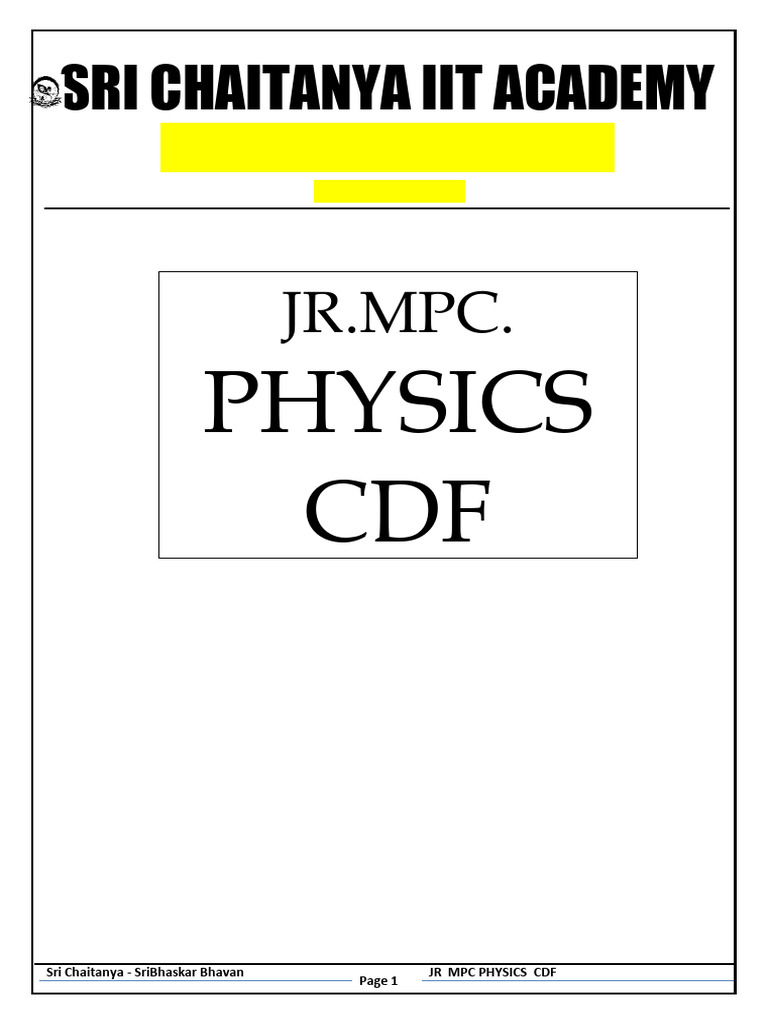 JR CDF Material - Physics | PDF | Friction | Force
