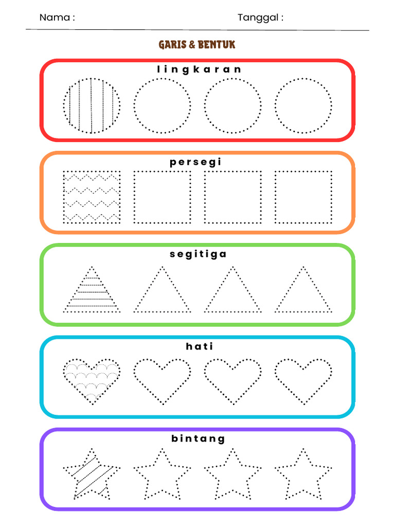 Pencil Control Tracing Skills Activity Strips Worksheet in Simple Bold ...