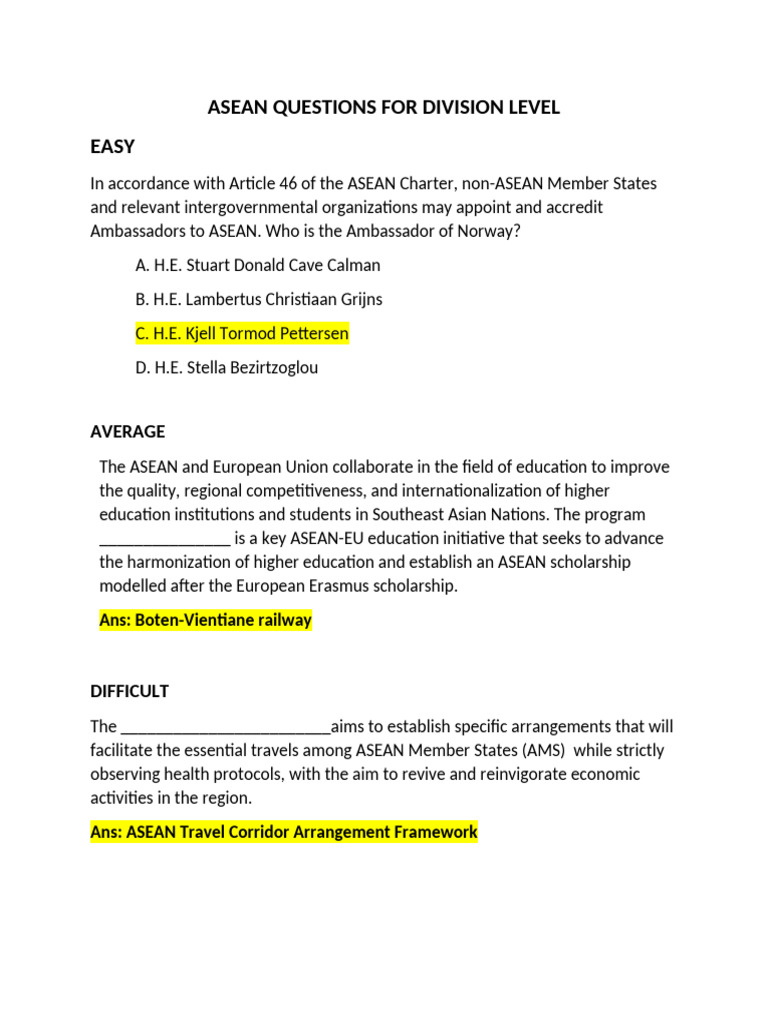 Top 3 Questions For Division Level | PDF