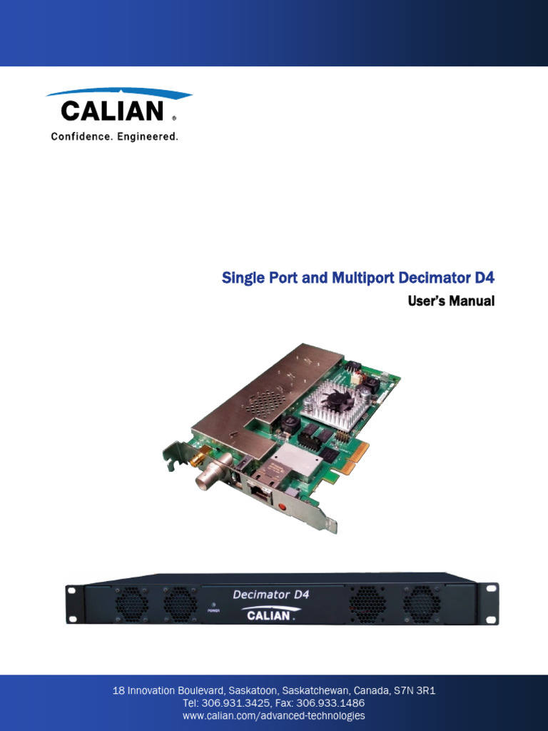 Decimator D4 Users Manual | PDF | Ip Address | Computer Network