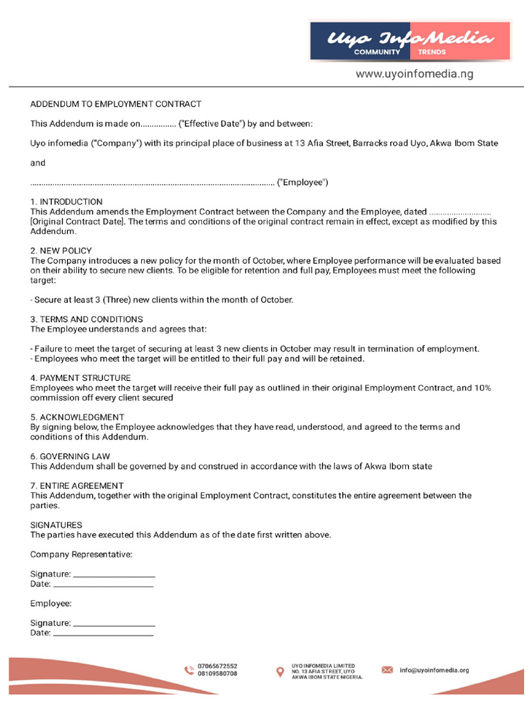Uim Addendum For Staff | PDF
