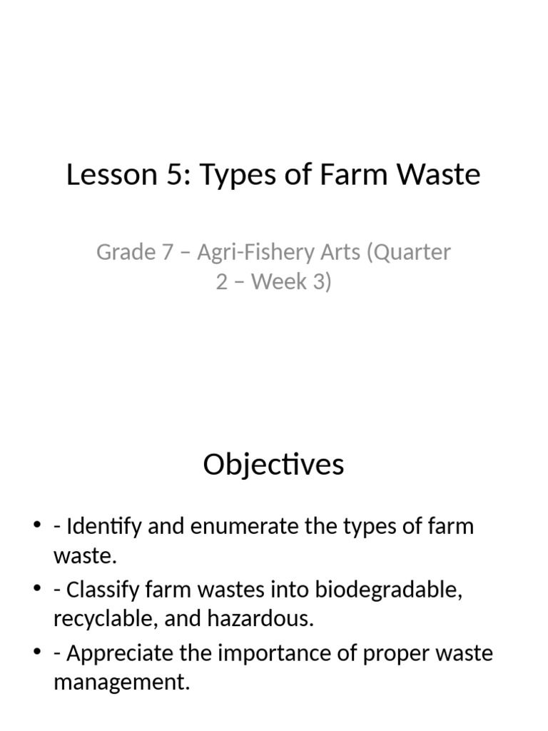 Types of Farm Waste Management | PDF | Waste | Recycling