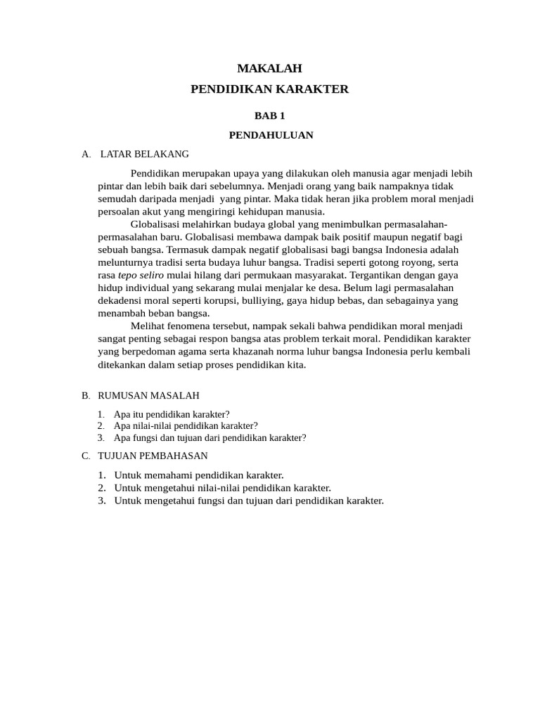 Pendidikan Karakter | PDF