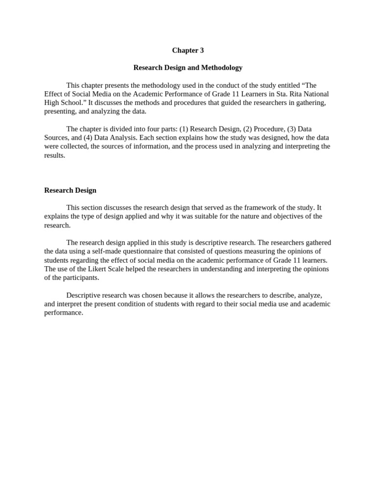 Chapter 3 Research Design and Methodology Group 5 | PDF
