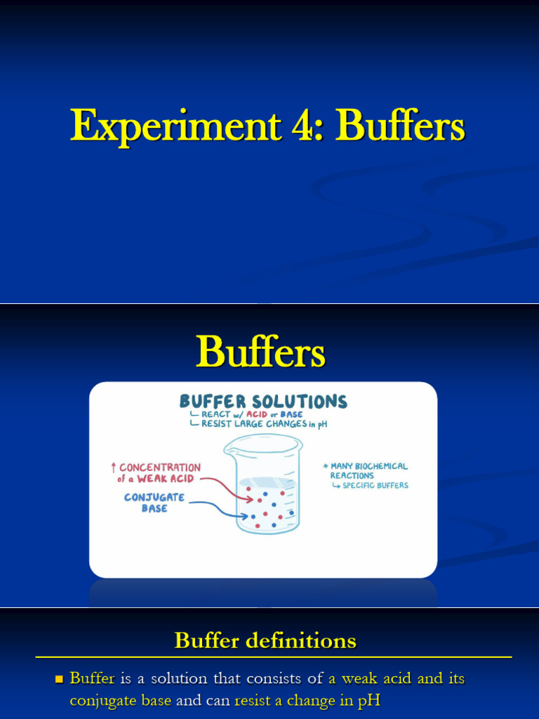 Experiment 4 - Buffers 2025 1.1 | PDF | Buffer Solution | Acid ...