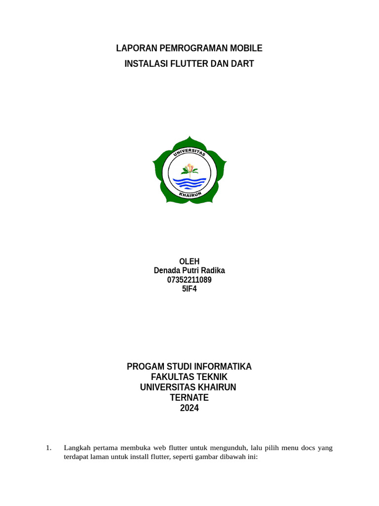 LAPORAN PEMROGRAMAN MOBILE | PDF