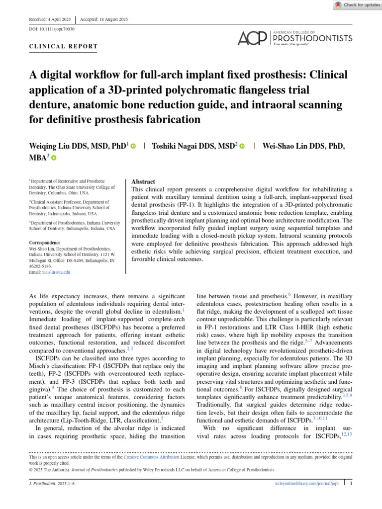 Digital Workflow for Full-Arch Implant Prosthesis | PDF | Dental ...