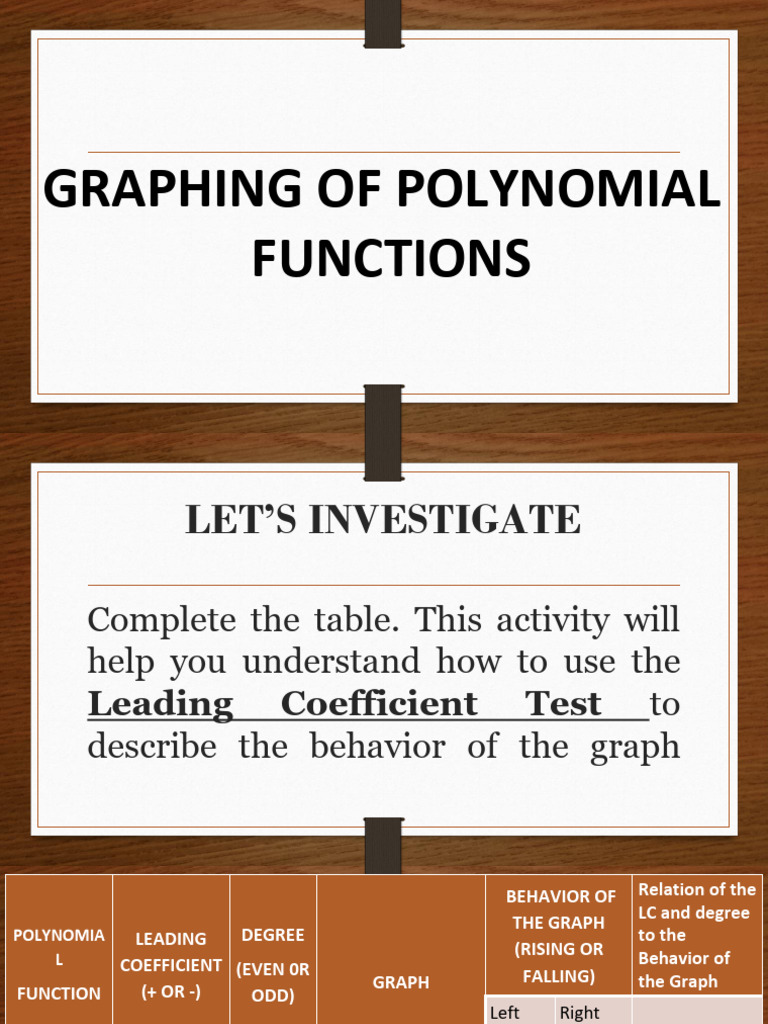 Week 3 Graphing of Polynomial Functions STUDENTS 091419 | PDF | Zero Of A Function | Polynomial