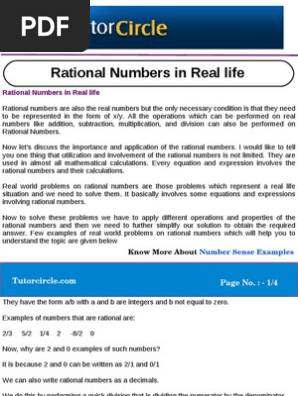 Rational Numbers Examples In Real Life