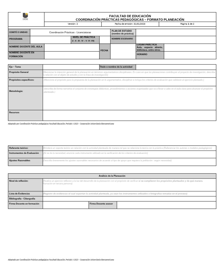 F2 Planeación Práctica PP 2023 | PDF | Planificación | Maestros