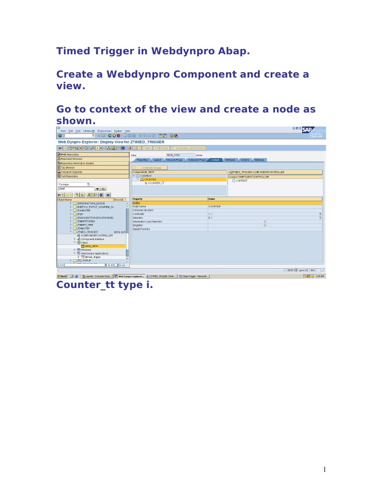 Timed Trigger in Webdynpro ABAP and Its Uses | PDF