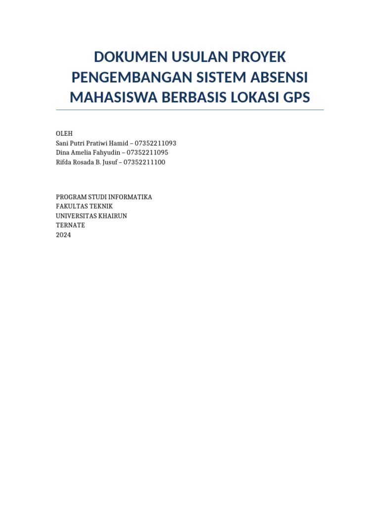 Sistem Absensi Mahasiswa GPS 2025 | PDF