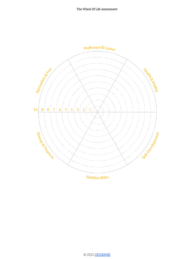 Wheel Of Life Assessment Guide | PDF