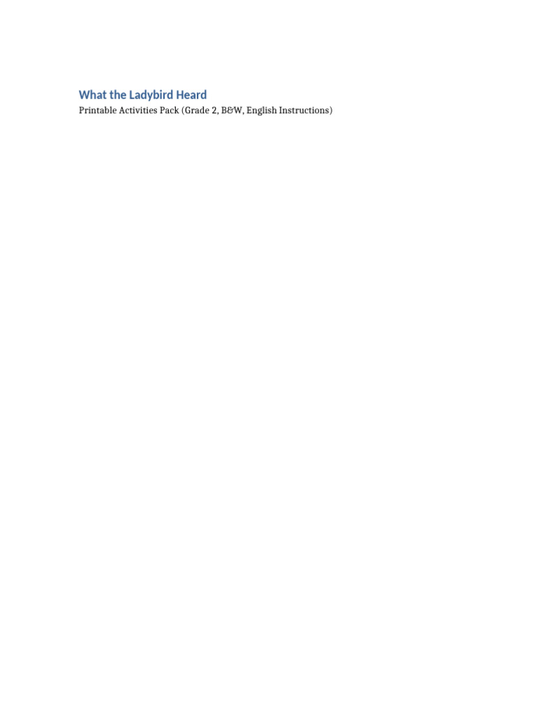 Ladybird Activities Pack for Grade 2 | PDF