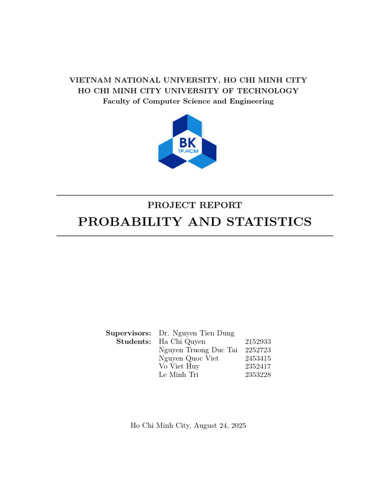 Probability and Statistics Group 10 Report | PDF | Receiver Operating Characteristic ...