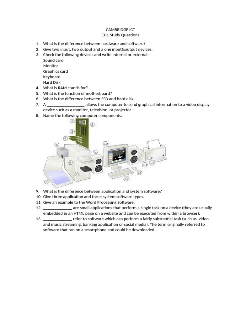 Ch1 - ICT Study Questions | PDF