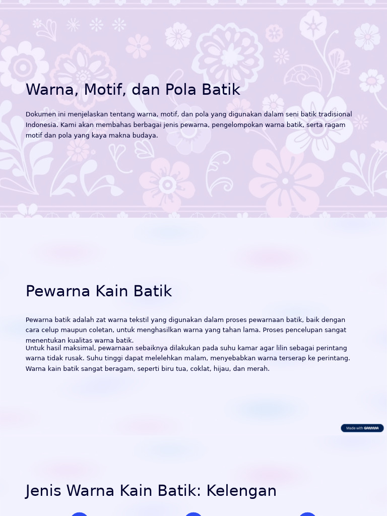 Warna dan Pola dalam Batik Tradisional | PDF