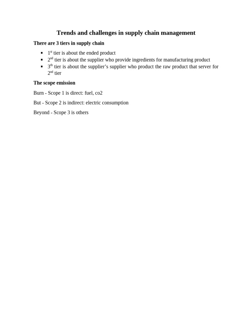 Supply Chain Management Trends & Challenges | PDF