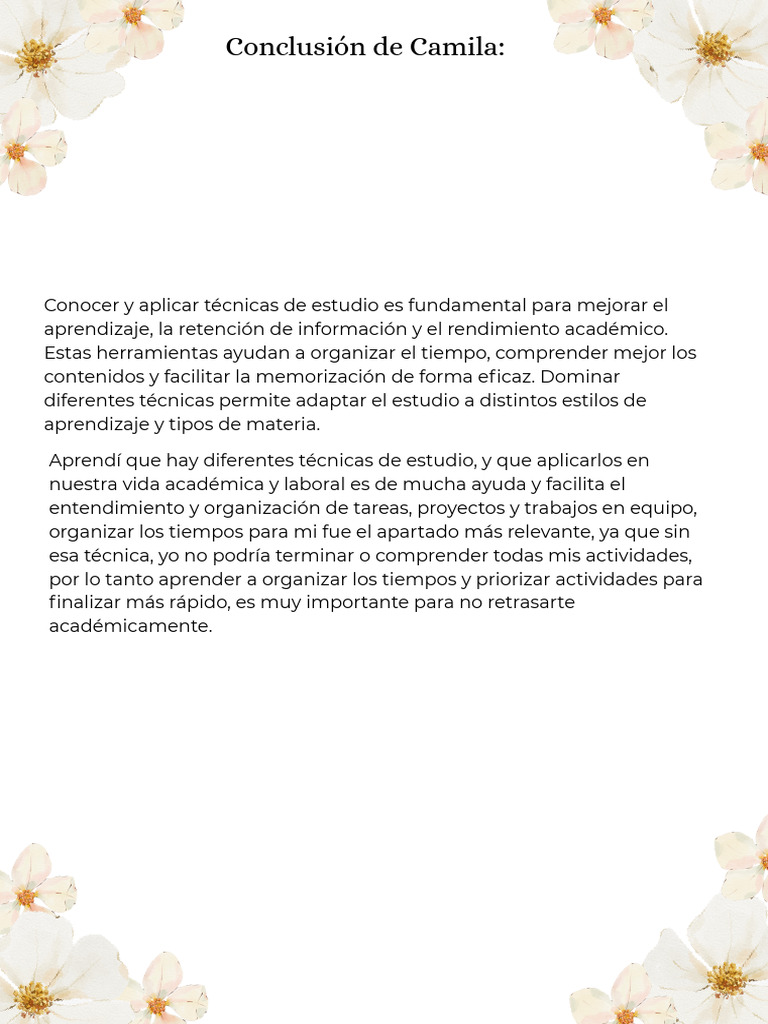 Conclusiones PDF | PDF | Habilidades de estudio | Aprendizaje