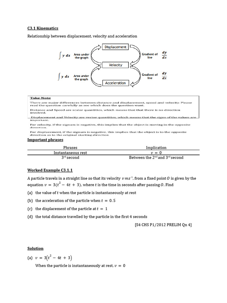 Kinematics: Displacement, Velocity, Acceleration | PDF | Acceleration ...