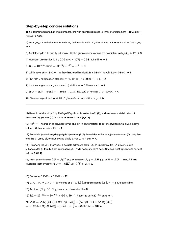 Chemistry Solu | PDF