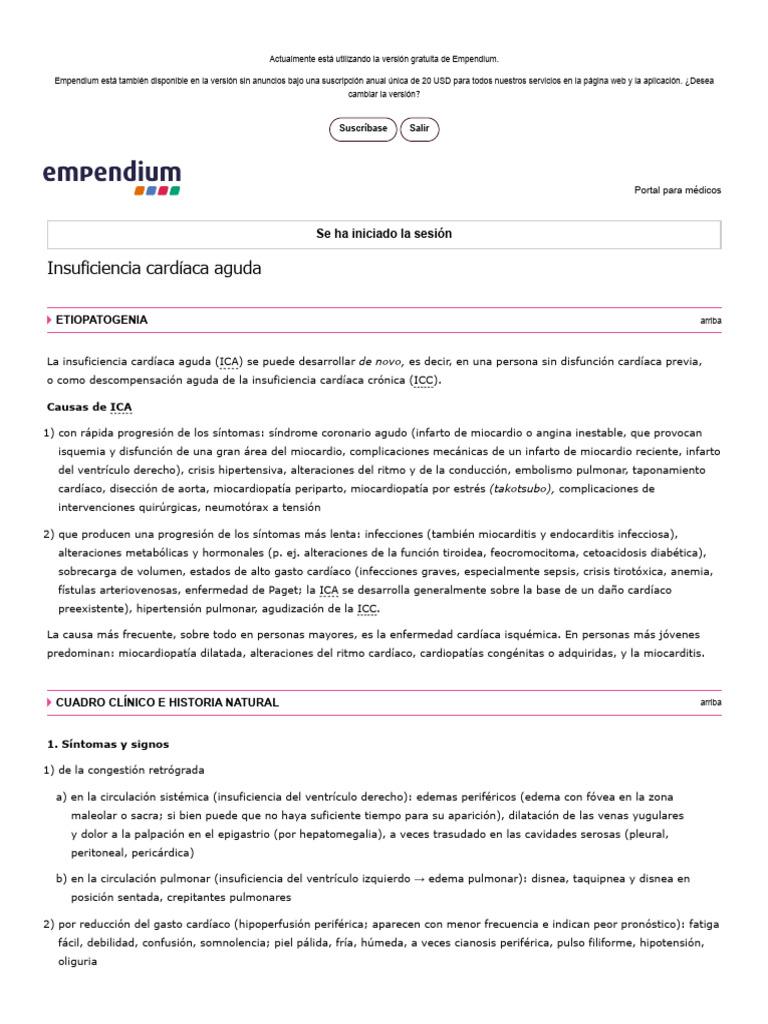 Insuficiencia Cardíaca Aguda: Causas y Tratamiento | PDF ...