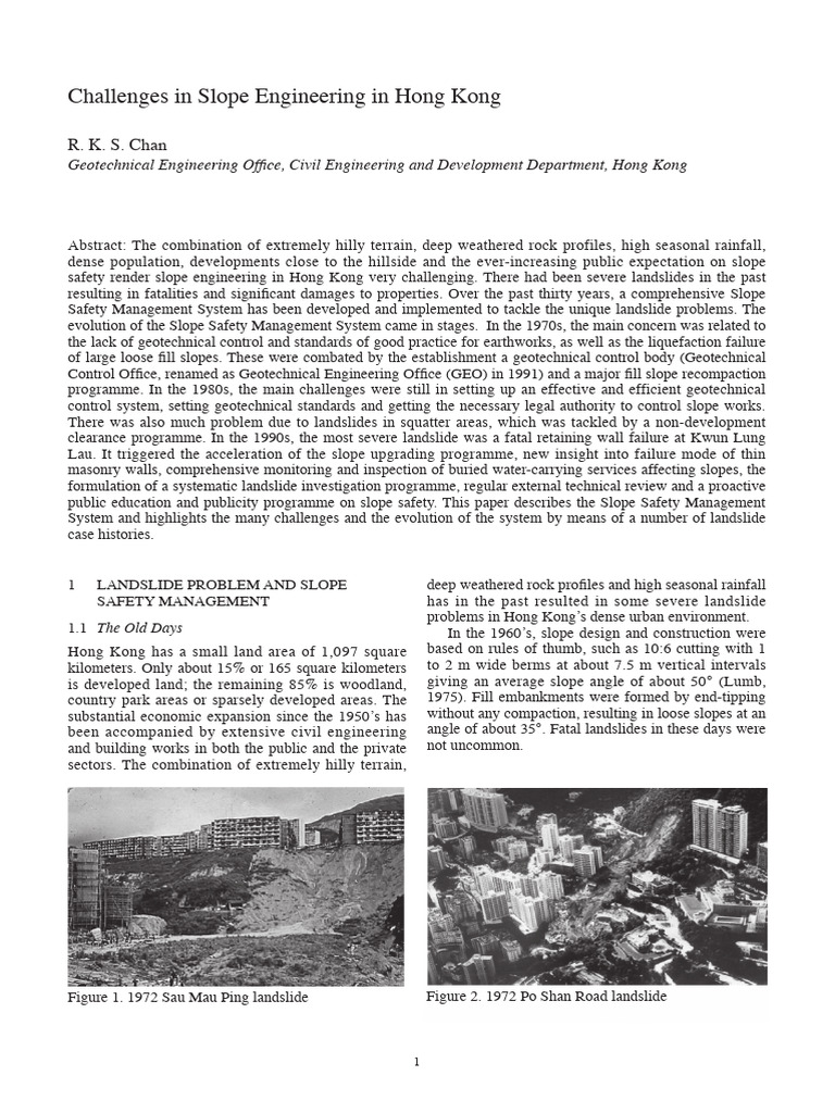 Hong Kong Slope Safety Management Challenges | PDF | Landslide ...