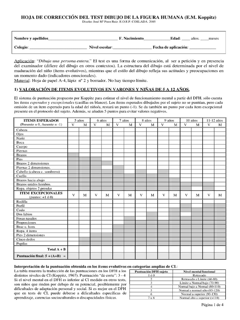 Protocolo DFH Niños | PDF