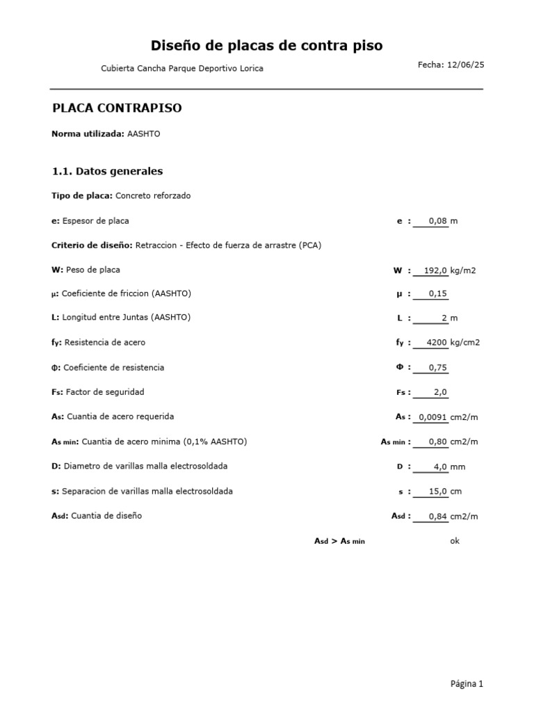 Anexo 13 - Diseño Placa de Contrapiso | PDF