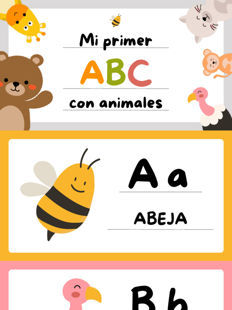 Presentación Educativa Alfabeto Con Animales Simple Divertido ...