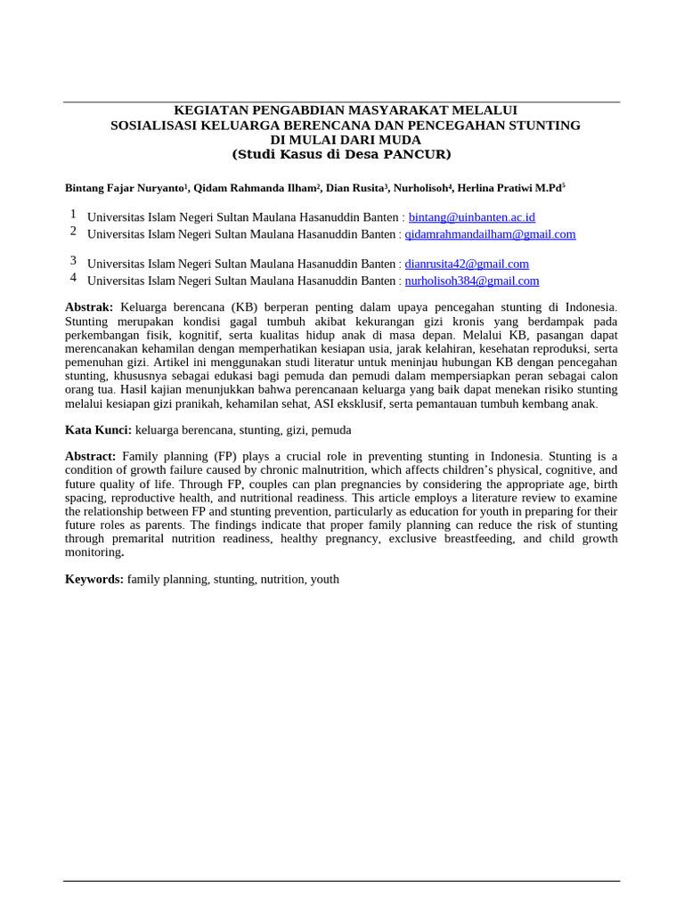 Artikel - KB - Dan - Stunting Done | PDF