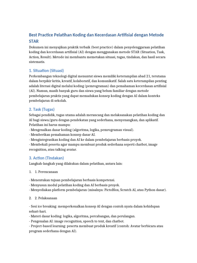Best Practice Koding AI STAR | PDF