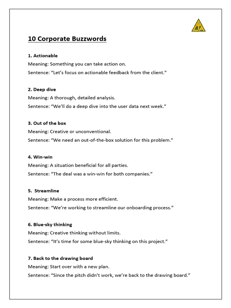 10 Corporate Buzzwords | PDF