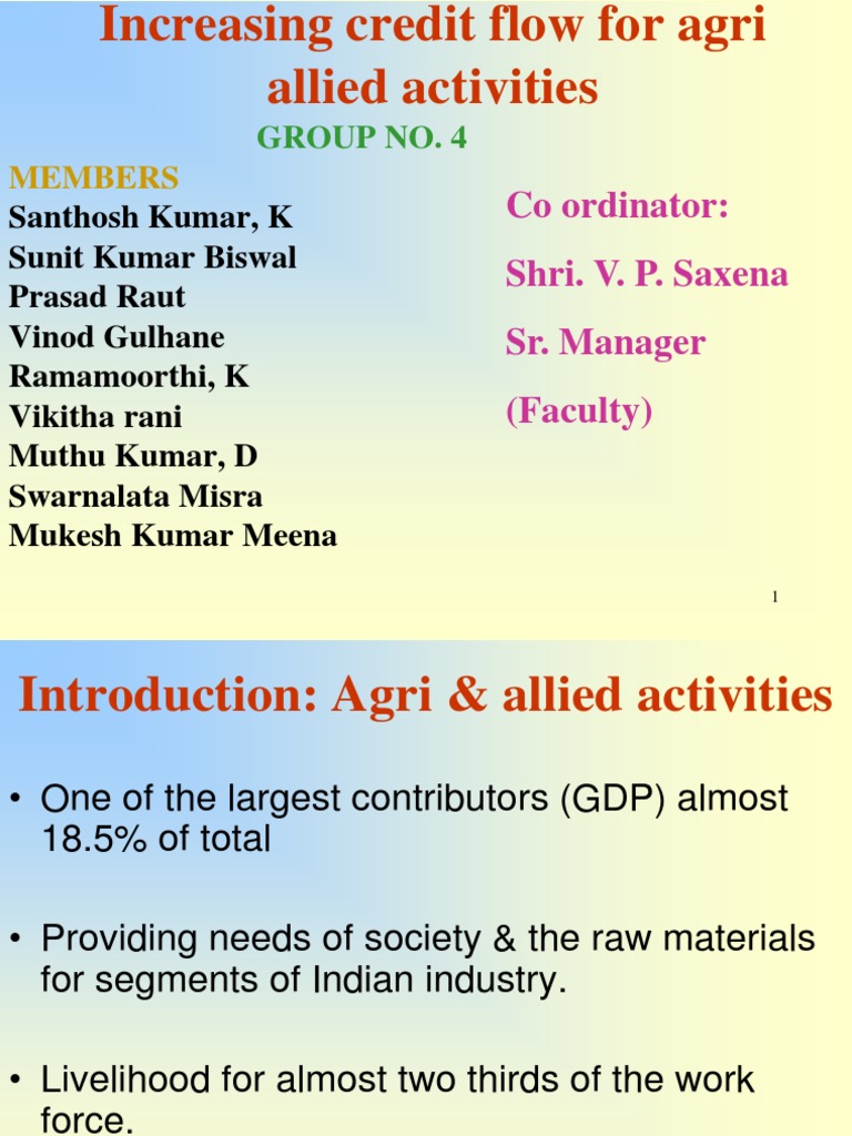 Enhancing Credit for Agri Allied Activities | PDF | Horticulture ...