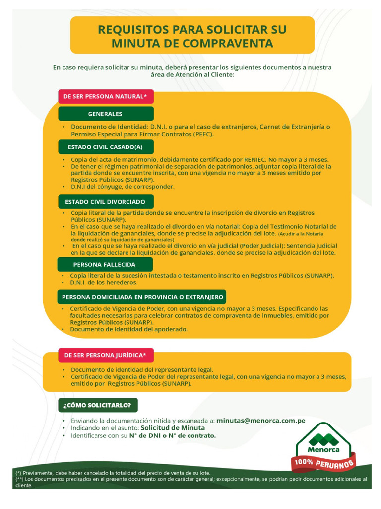 Requisitos de Minuta | PDF