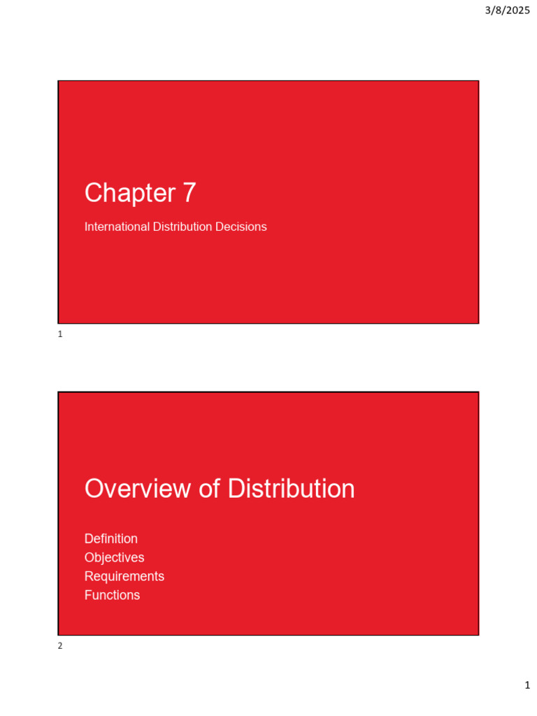 Chap7-Interntional Distribution Decisions | PDF | Supply Chain | Marketing