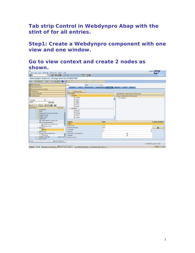Tabstrip Control in Webdynpro Abap. | PDF