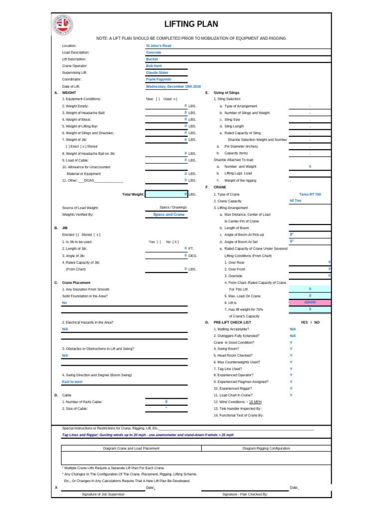 Lift Plan 3 | PDF | Crane (Machine)